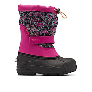 Columbia Toddler Unisex Powderbug Plus II Print, Wild Fuchsia/Bright Nectar, 4