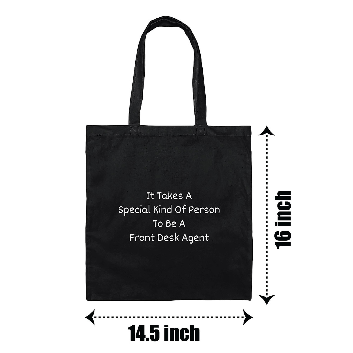 Special Person Gift for Front Desk Agent Receptionist Coworker Humor Navy Black Multicolor Canvas Tote Bag