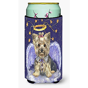 Caroline's Treasures PPP3243TBC Yorkie Christmas Angel Tall Boy Hugger Can Cooler Sleeve Hugger Machine Washable Drink Sleeve Hugger Collapsible Insulator Beverage Insulated Holder