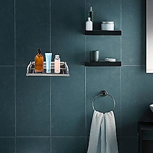 Rustic Wall Shelves Hanging Floating Shelves 1 Set Storage Rack Bathroom Wall- Mounted Shelf Practical Storage Shelf for Home Metal Floating Shelves Bathroom Wall Shelves