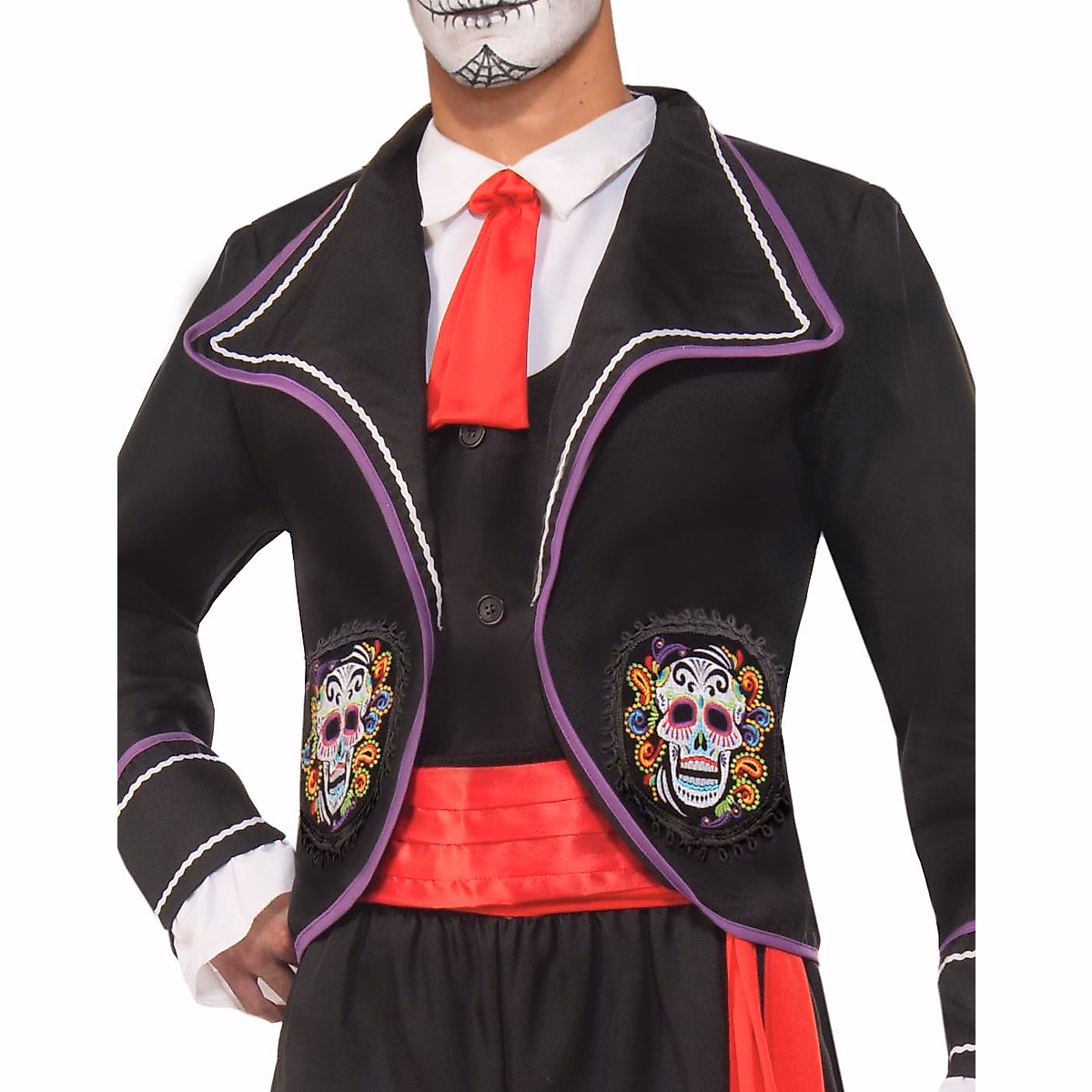 Forum Novelties Men's Day Of Dead Mariachi Macabre Costume, Black, Standard