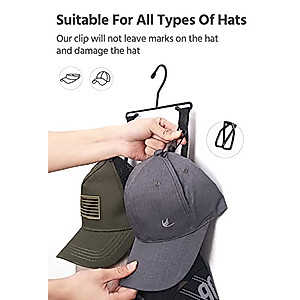 Mkono Closet Storage Rack Baseball Cap Keeper Hanger with 16 Hooks Modern Multifunctional Organizer for Door and Wall Fit Most Hats,