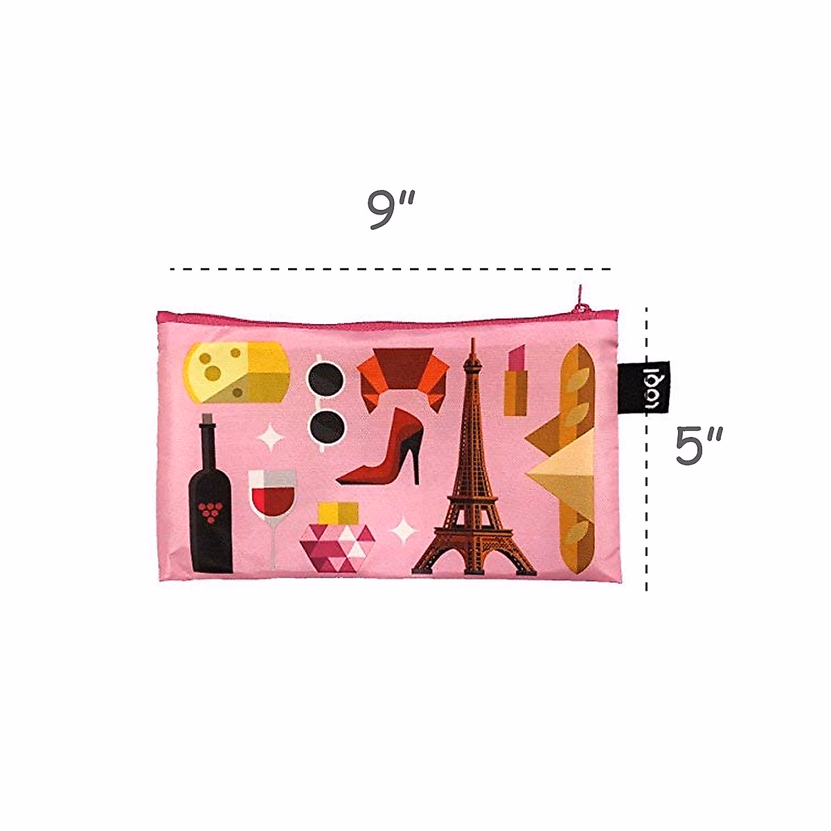 LOQI A71207c Zip Pockets (Set of 4), Exotic Travels