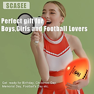 SCASEE Light Up Football - Official Size 6 and Weight- Extra Pump and Batteries - Glow in The Dark Indoor or Outdoor Footballs with Bright Waterproof LED for Youth,Teen Boys and Girls