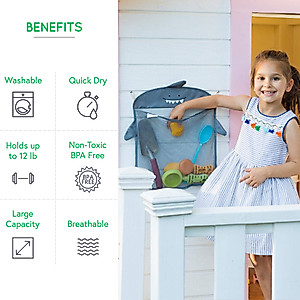 Bath Toy Storage Jumbo+36 Eco-Safe Educational Foam Baby Bath Letters and Numbers|Bath Toy Organizer Mesh Net Shower Caddy for Baby Bath Toys for Toddlers 1-3| Quick Dry Bathroom Decor Bath Toy Holder