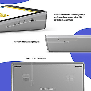 SunFounder RasPad 3.0 - an All-in-One Tablet for Raspberry Pi 4B with 10.1" Touchscreen and Built-in Battery for IoT, Programming, Gaming, 3D Printing Projects