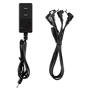 JOYO DC 9V Guitar Pedal Power Supply (800mA -1A) AC Wall Charger Adapter with 4 Way Daisy Chain Pedal Cables (8.8 FT), Compatible for Most Effect Pedals (Tip Negative)