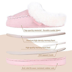 Toddler Kids House Shoes Slippers with Memory Foam Fuzzy and Warm Cozy Comfort Fleece Clog Slip On Sole Protection for Boys Girls Indoor Outdoor U422BBLFX217.SY-Pink-19.5