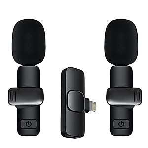mcoplus 2Pack Plug and Play Wireless Lavalier Microphone for iPhone iPad,2 Clip-on Mics for iPhone Video Recording, YouTube, Interview, TikTok, Vlog, Live Stream,YouTube