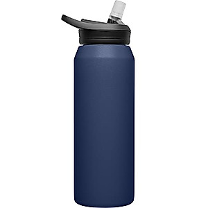 CamelBak eddy+ Water Bottle with Straw 32 oz - Insulated Stainless Steel, Navy