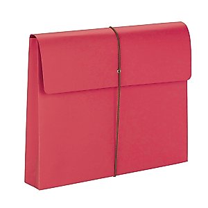 Smead Colored Expanding File Wallet with Flap and Cord Closure, 2" Expansion, Letter Size, Red, 10 per Box (77205)