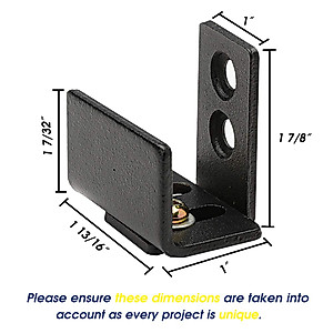 SMARTSMITH Simple Design Wall Mounted Sliding Barn Door Bottom Floor Guide with Adjustable Bracket, Black Powder Coated