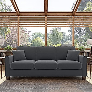 Bush Furniture Flare Sofa, 85W, Dark Gray Microsuede