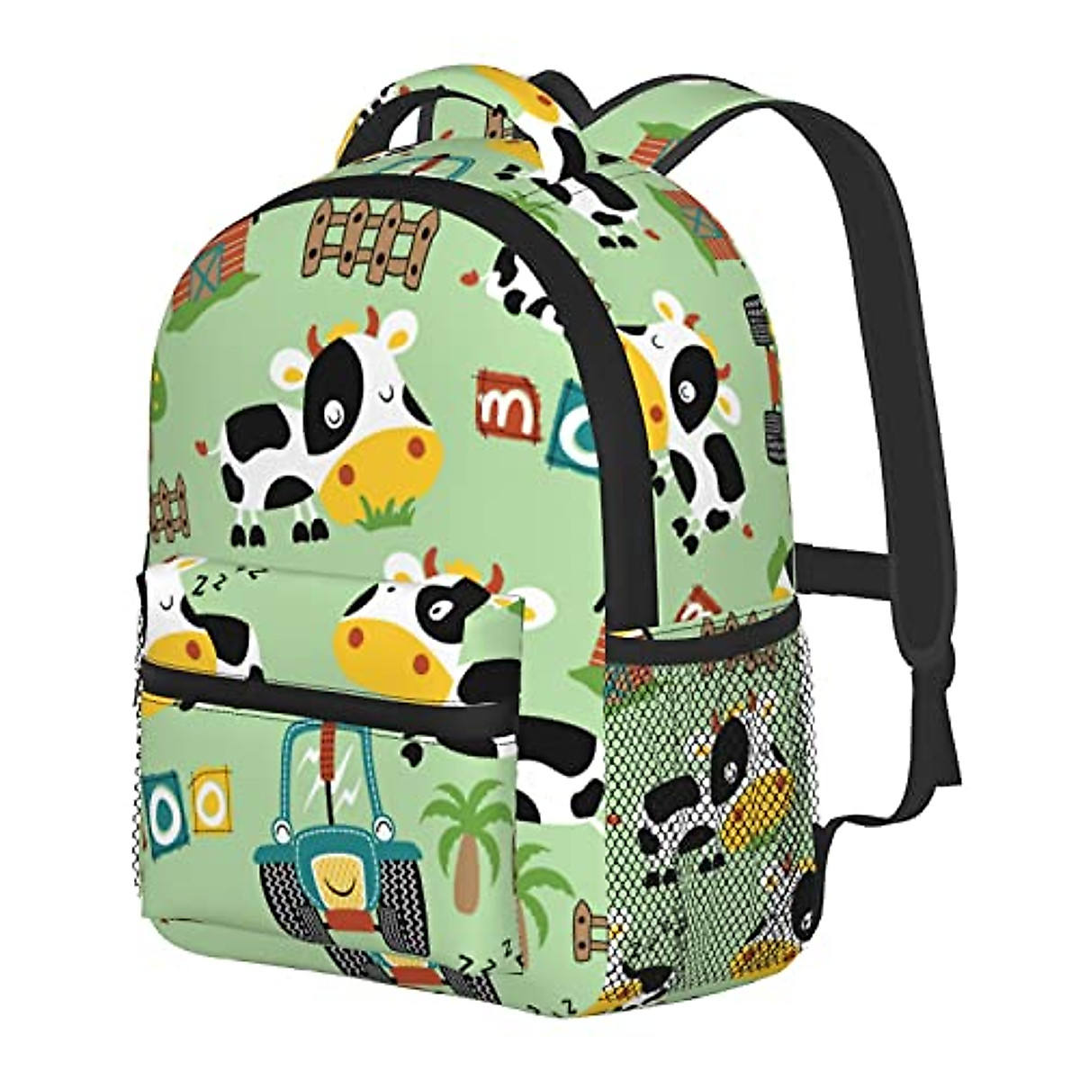 KiuLoam Funny Cow In Farm Yard Kids Backpacks For Toddler Boys And Girls Preschool Backpack With Chest Strap 12 Inch
