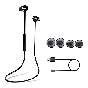 Philips UN102 Upbeat in-Ear Wireless Bluetooth with Microphone, Around The Neck, in-Ear Bluetooth, Magnetic Earbuds, 7hr Playtime, (TAUN102) Black