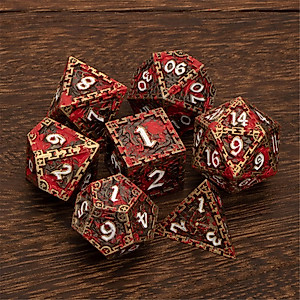 Metal DND Dice Set, RUNFNG D&D Dice Set with Box, Metal Polyhedral Dice Set for Dungeons and Dragons RPG Role Playing Games - D20 D12 D10 D8 D6 D4 D&D Dice Set