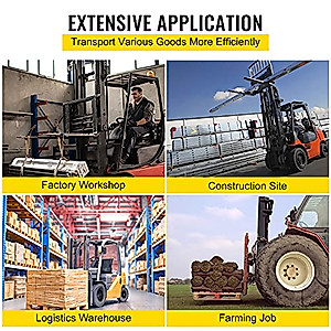 BestEquip Pallet Fork Extension 84 Inch Length 4.5 Inch Width, Heavy Duty Alloy Steel Fork Extensions for forklifts, 1 Pair Forklift Extension, Yellow