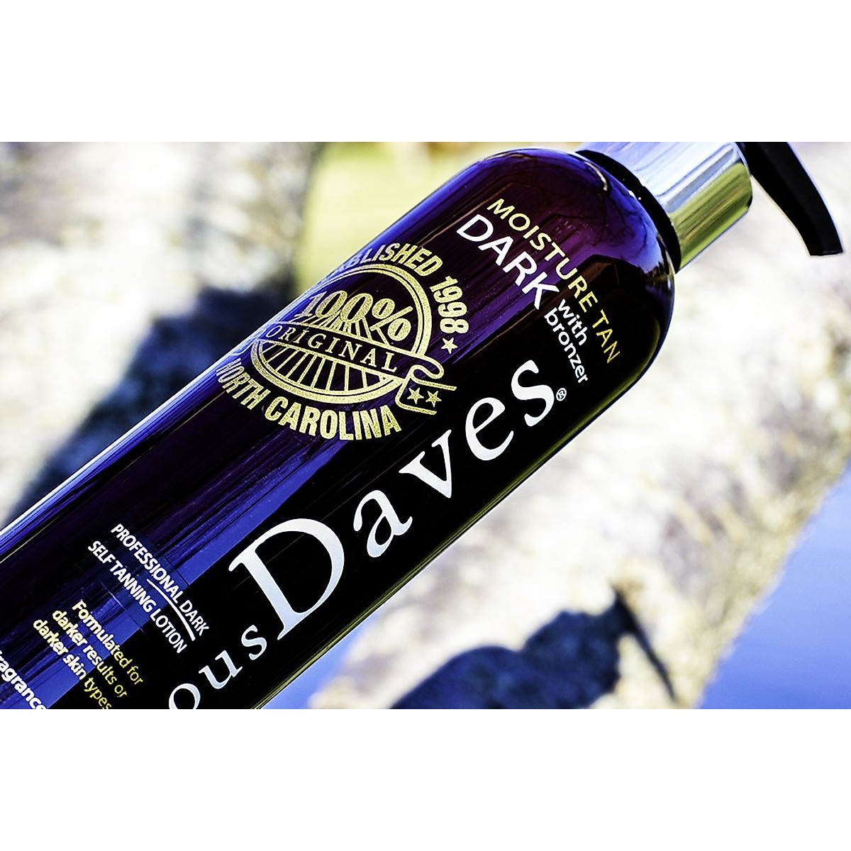 Dave's Dark Self Tanner Sunless Tanning Lotion with Bronzer - For All Skin Types