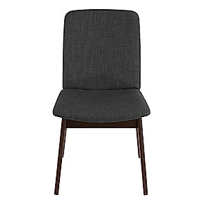Cortesi Home Bjorn Dining Chair in Charcoal Fabric, (Set of 2), Grey