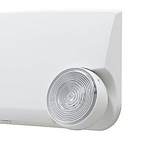LFI Lights | Compact Emergency Light | White Housing | Two LED Adjustable Round Heads | Hardwired with Battery Backup | UL Listed | (1 Pack) | EL-CX