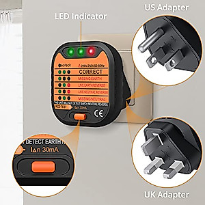 Neoteck Electrical Socket Voltage Tester Pen Kit Included Non-Contact 12-1000V AC Voltage Detector Pen and Receptacle Tester with AC Voltage Detector LED and Sound Alarm