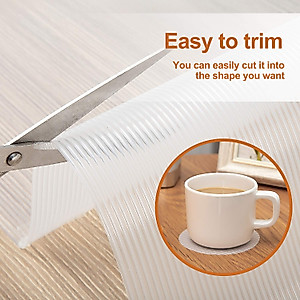 SinhRinh Shelf Liner, Non-Adhesive Drawer Liner, Double Sided Non-Slip Cabinet Liner 12IN x 20FT Cuttable and Washable for Kitchen, Shoe Rack and Refrigerator - Clear