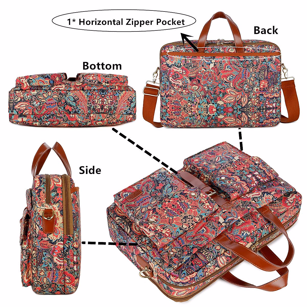 Baosha Multicoloured 17inch Laptop Computer Bag Messenger Bag Briefcase for Women BC-07 (HS)