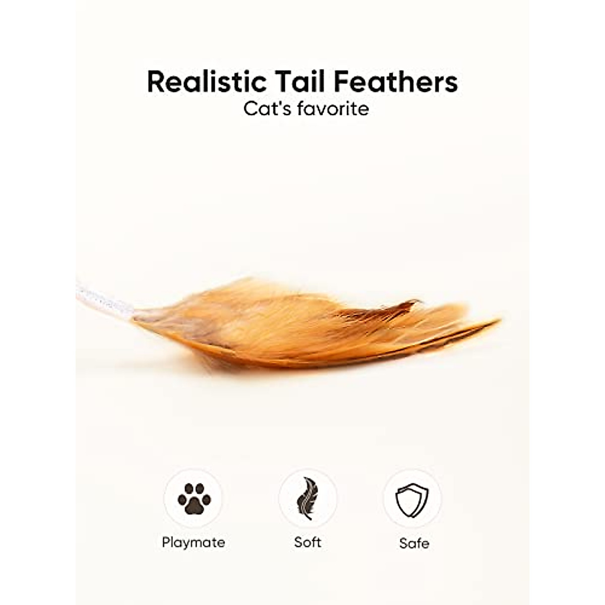 Petchain Interactive Cat Toy, Cat Toys for Indoor Cats Cat Feather Toys Automatic Cat Toy Cat Mouse Toy with Feather Tail Kitty Toys with USB Charging
