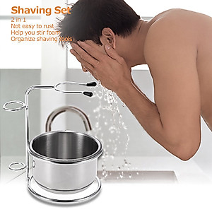 Anself 2 in 1 Shaving Bowl, Men's Shaving Set, Shaving Cup + Men's Razor Blade Holder, Soap, Bowl, Shaving Holder