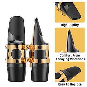 Focusound Saxophone & Clarinet Mouthpiece Cushions, Thick, 0.8mm Black, 8-Pack…