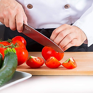 Chef Knife, VIPON 8 inch High Carbon Stainless Steel Kitchen Knife Ergonomic Handle Durable Blade Sharp Butcher Knife with Guard&Gift Box