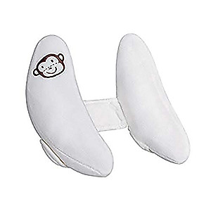 Inchant Adjustable Baby Soft Head Neck Support - Children Travel Car Seat Safety Pillow Cushion, Banana U-Shape Stroller Head Support for Toddlers Infants Child Best Gift - White