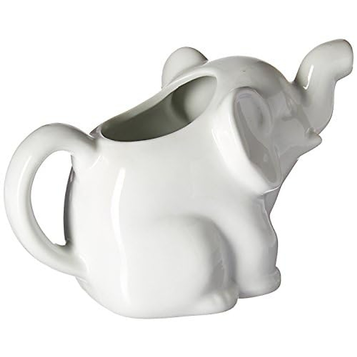 HIC Elephant Creamer with Handle, Fine White Porcelain, 9-Ounces