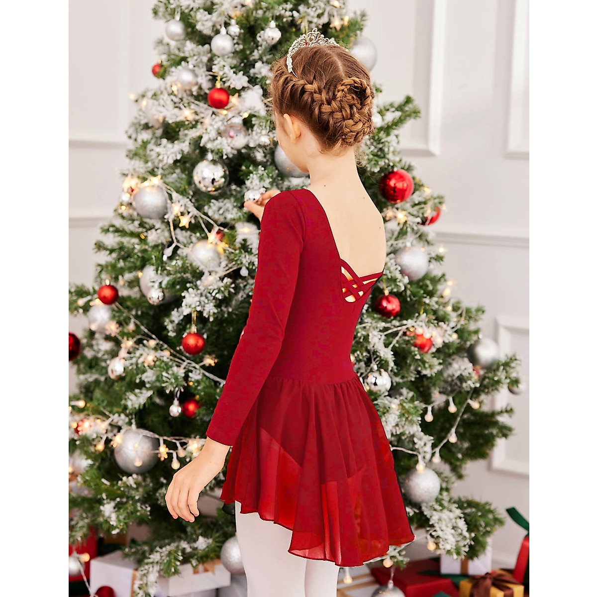 Arshiner Kids Girls Classic Long Sleeve Leotard Dance Ballet Dress