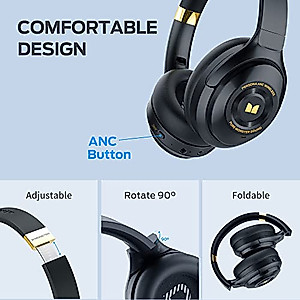 Monster Persona Noise Cancelling Headphones Wireless, Bluetooth Headphones Over Ear, Wireless Headphones Hi-Fi Audio Deep Bass,Quick Charge 30H Playtime, Memory Foam Ear Cups, for Travel, Home Office