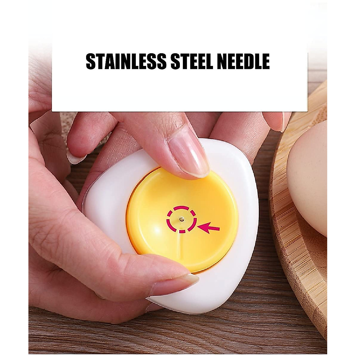 Jawbush Egg Piercer for Raw Eggs, with Magnetic Base and Safety Lock, Hard Boiled Egg Peeler, Egg Pricker to Get a Good Hard Boiled Egg