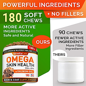Omega 3 + Allergy Relief for Dogs Bundle - Allergy & Itch Relief + Itchy Skin Treatment - EPA & DHA Fatty Acids + Pumpkin - Shedding, Itchy Skin Relief + Itch Relief- 360 Chews - Made in USA