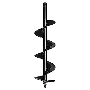 Earth Auger Bits for Common Hand-held Post-Hole Diggers with 3/4" Shaft Garden Auger Spiral Drill Bit Rapid Planter Earth Auger Bit Post (8")