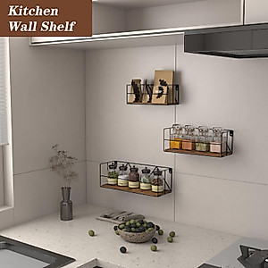 Wtrgas Wall Mounted Floating Shelves Set of 3, Perfect for Displaying and Storing Items for Kitchen, Bathroom, and Living Room, Bedroom, Shower Shelf Shower Caddy
