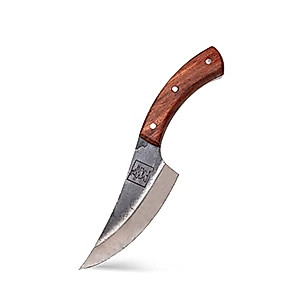 Altomino Handmade Fixed Blade Sharp Knife, 9.6 IN Hand-Forged Thin Knife, Carbon Steel Boning Knife for Meat Cutting, Razor Sharp, Deboning Chicken, Ham, Fish