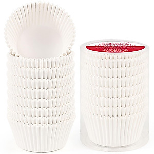 Standard White Cupcake Liners for Baking 200 Counts - Caperci Greaseproof Muffin Baking Cups for Wedding Birthday Party Baby Shower Festivals (White)