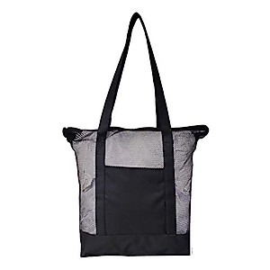 Mesh Beach Tote Bag Black - Good for the Beach - 18 in X 18 in X 5.5 In