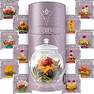 Teabloom Fruit Blooming Teas – 12 Unique Flower Varieties of Blooming Tea in 12 Delicious Fruit Flavors – Each Flowering Tea Ball Steeps Up to 3 Times