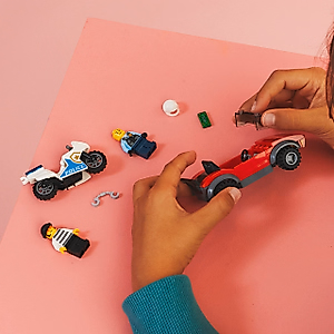 LEGO City Police Bike Car Chase 60392, Toy with Racing Vehicle & Motorbike Toys for 5 Plus Year Olds, Kids Gift Idea, Set featuring 2 Officer Minifigures