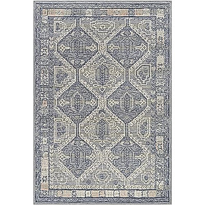 Mark&Day Area Rugs, 8x10 Buffalo Center Traditional Medium Gray Area Rug, Grey White Beige Carpet for Living Room, Bedroom or Kitchen (8' x 10')