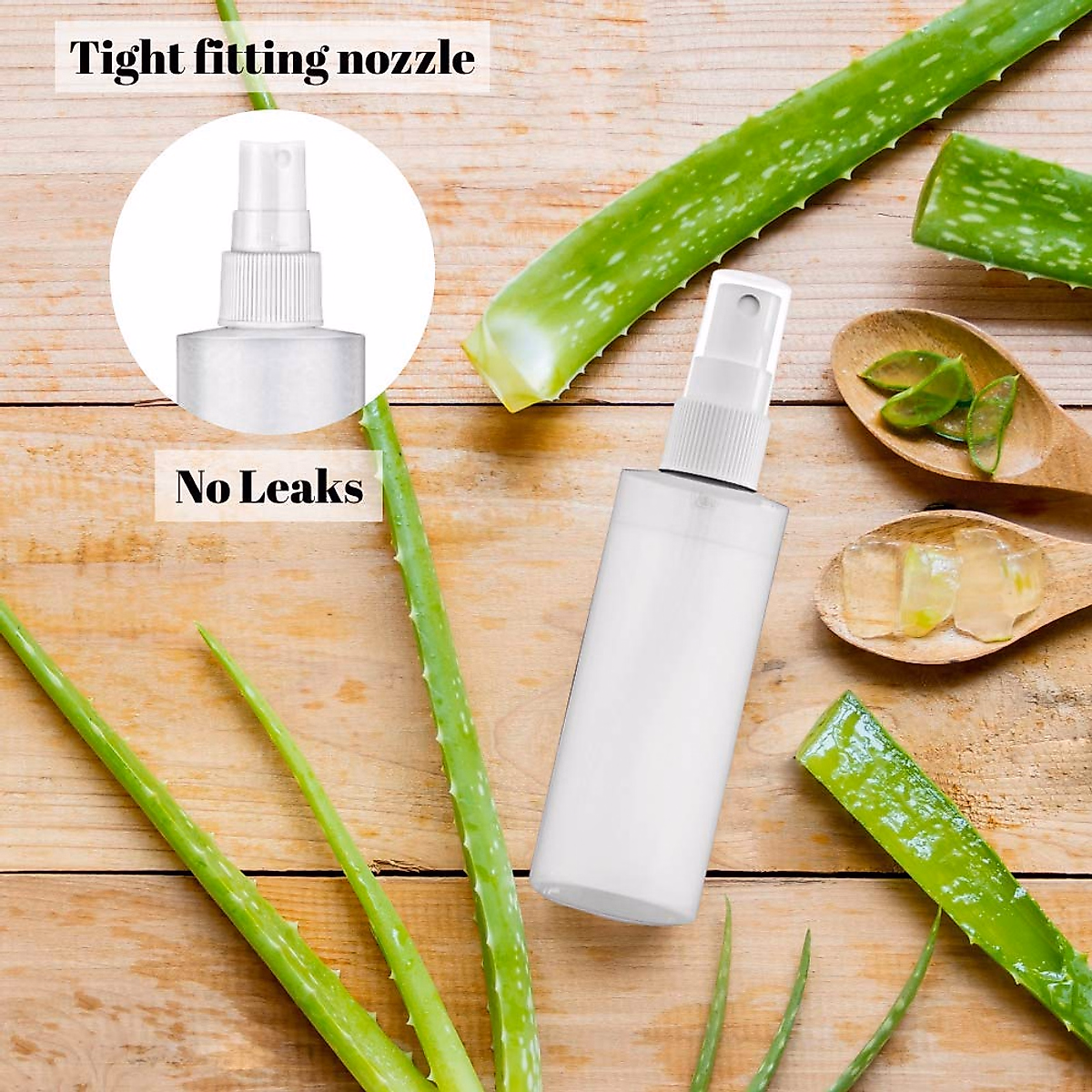 JND Plastic Spray Bottle Fine Mist – Refillable, Reusable, Portable Sprayer, Travel Size, Leak Proof for Household Use, Essential Oil, Cleaning Solution and Perfume (10 Pack, 120 ml) (4oz - 10 pack)