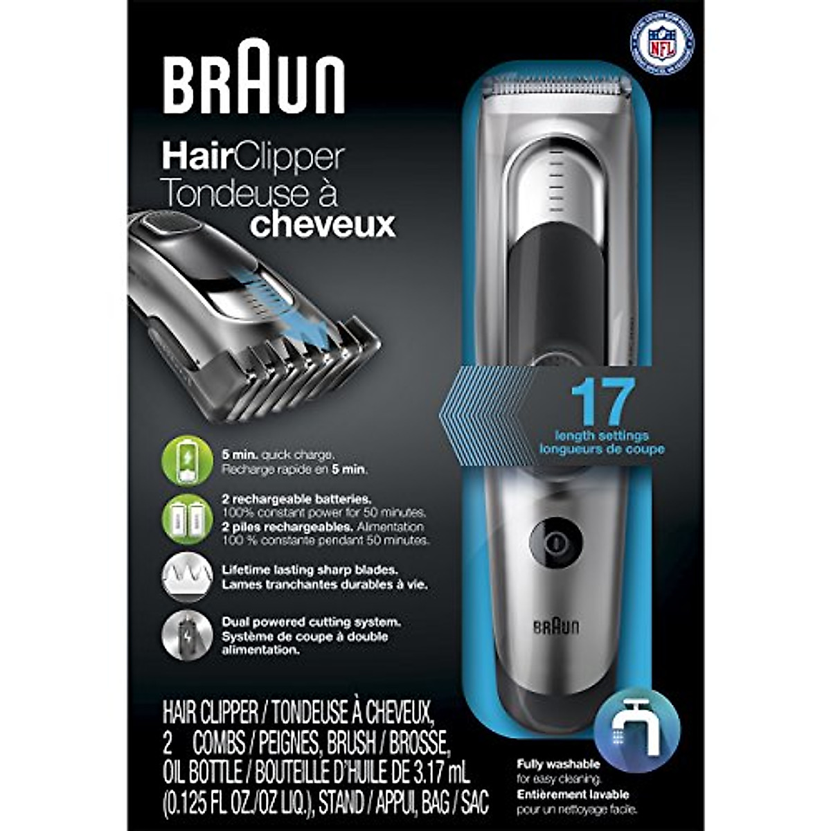 Braun Hair Clipper HC5090 – Ultimate hair grooming experience from Braun in 17 lengths
