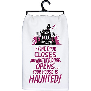 Primitives by Kathy 113509 Kitchen Towel Your House is Haunted, Cotton