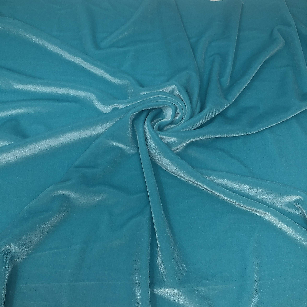 Stretch Velvet Solid by Elotex International Fabric (Turquoise Aqua)