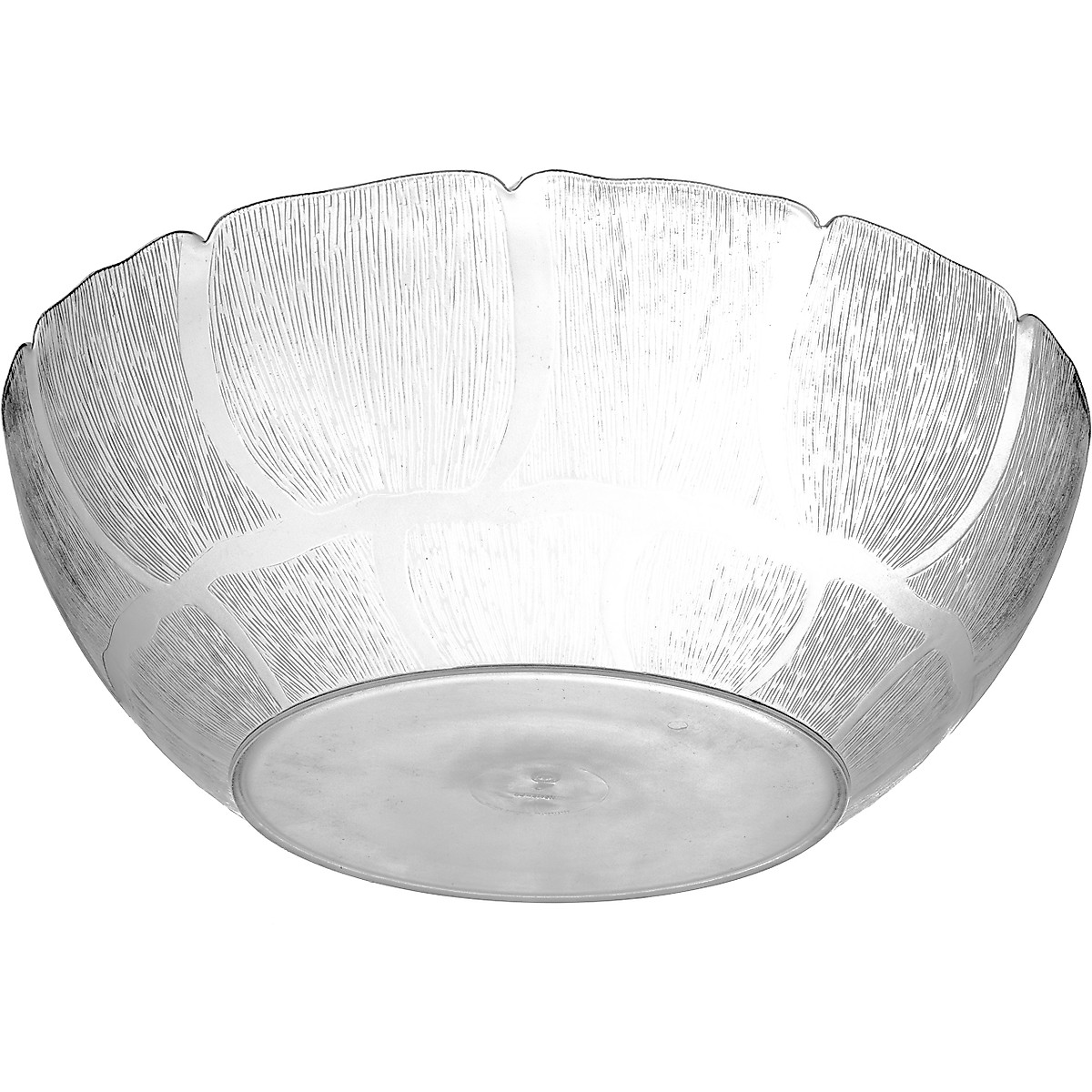 Carlisle FoodService Products Petal Mist Reusable Plastic Bowl, 18 Inch Diameter for Catering, Buffets, Restaurants, Polycarbonate (Pc), 17.2 Quarts, Clear, (Pack of 4)